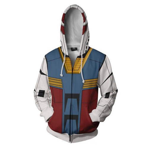 GUNDAM Hoodie Zip Up Sweatshirt Uniform Coat Jacket Cosplay Cardigan ...