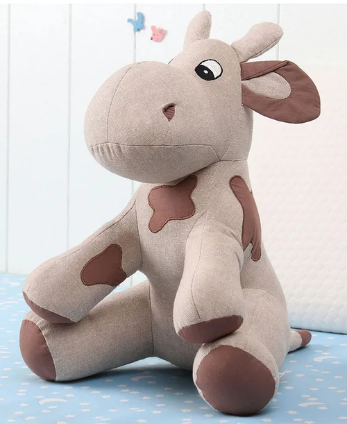 2025 Moo Cotton Soft Toy Brown - Height 35 cm - Onshopdeals