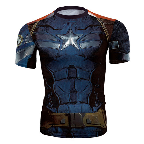 Captain America Compression Shirt Short Sleeve 3D Printed T-Shirts Men ...