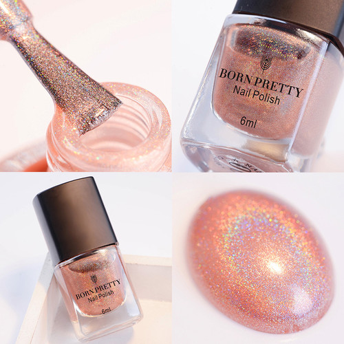 BORN PRETTY 1 Bottle Holographic Holo Glitter Nail Polish Varnish Hologram Effect 6# - Onshopdeals