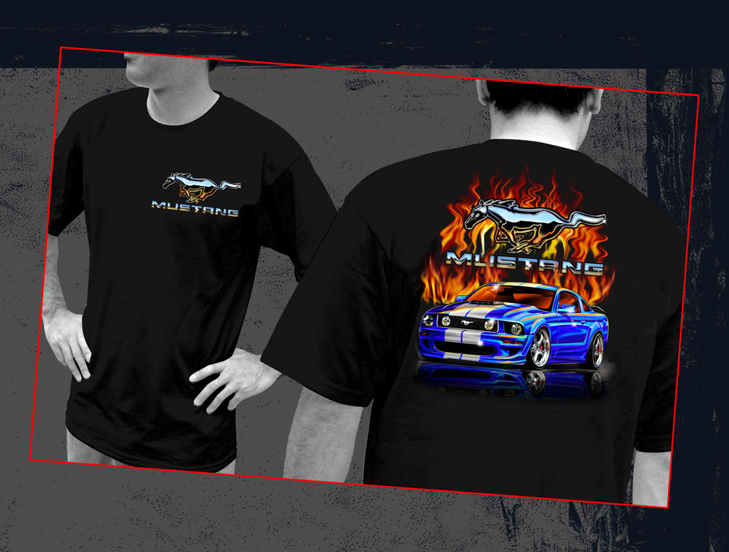 Mustang Flames - Late Model Blue Mustang - StangStuff