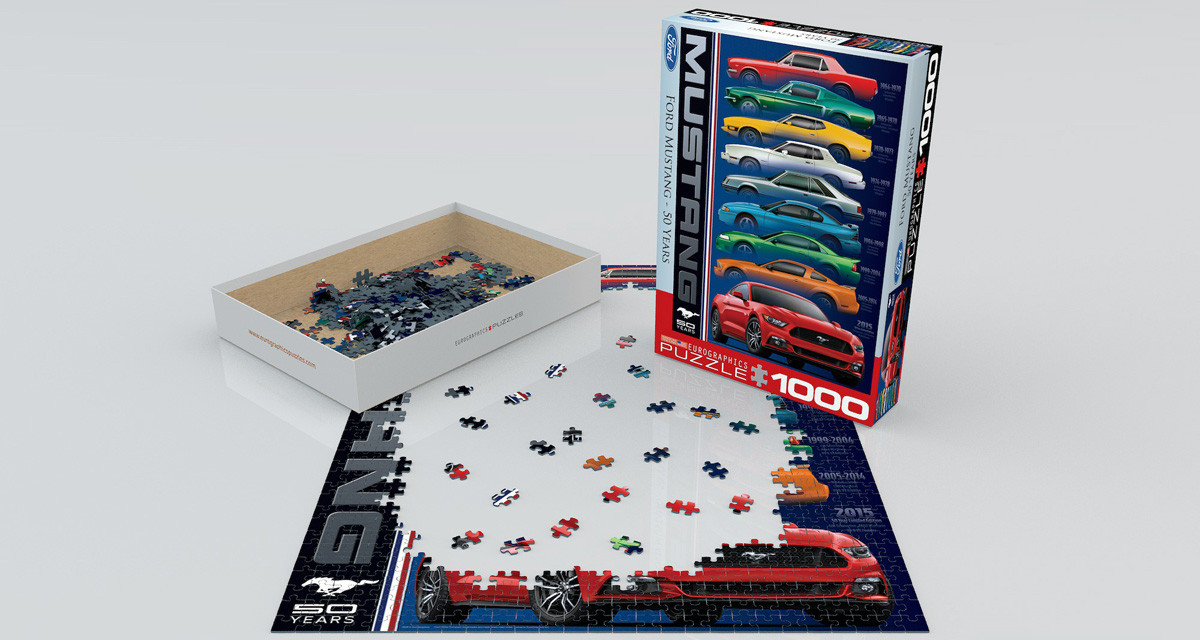 Puzzle - Ford Mustang 50 YEARS - 9 Mustangs, 1000 pieces - StangStuff