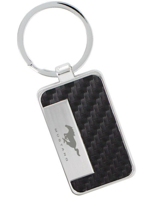 Black Carbon Fiber Mustang Key Chain - StangStuff