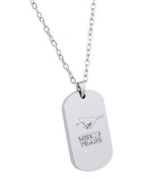 Mustang 50 YEARS Dog Tag Necklace - Silver - StangStuff