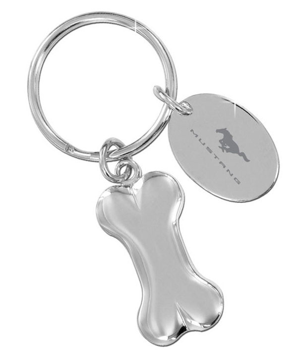 Mustang Dog Bone Key Chain with Oval Tag - StangStuff