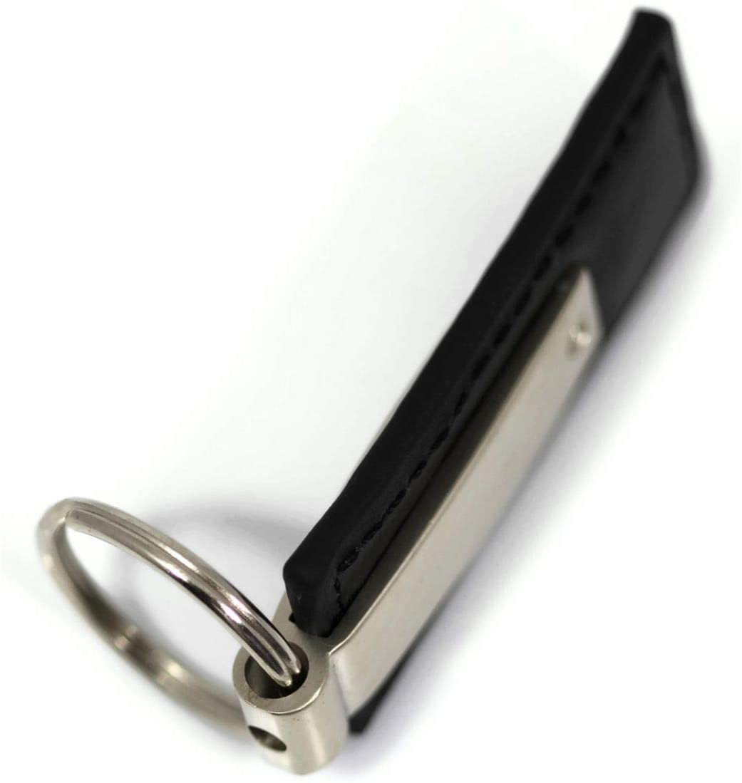 Key Chain - Black Leather Mustang GT Running Horse - StangStuff