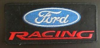 Patch - Ford Racing Rectangle 4.5" * Black - StangStuff