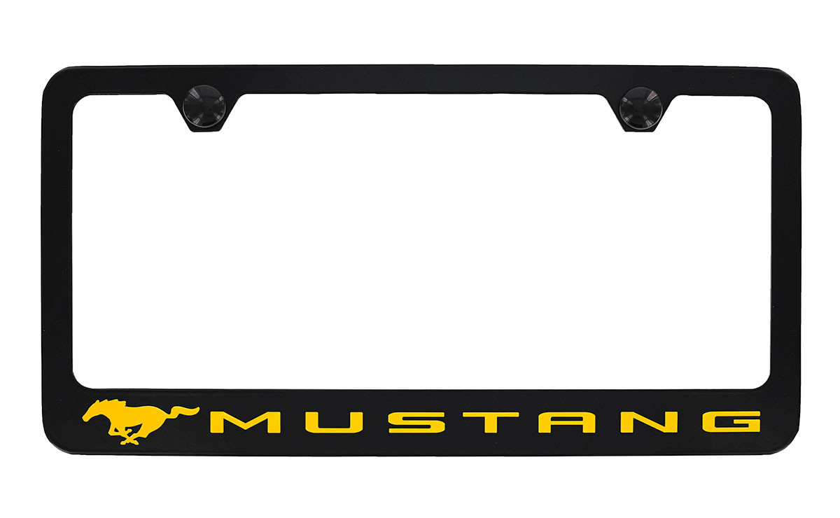 License Plate Frame - Mustang Classic Black & Yellow - StangStuff