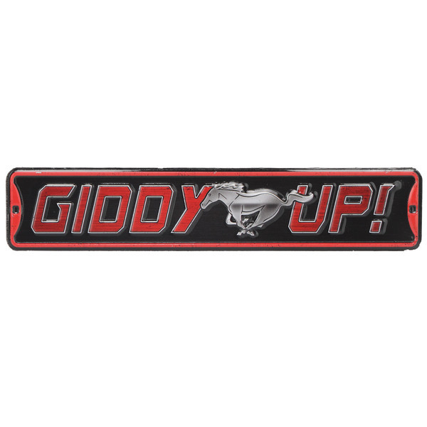 Magnet - GIDDY UP! Mustang Running Horse Street Sign - StangStuff