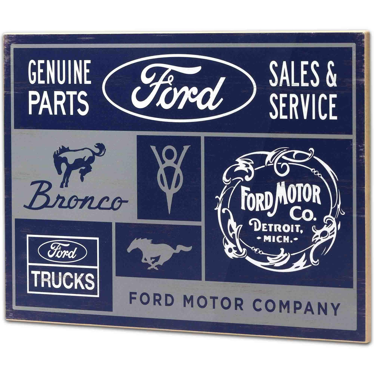 Ford Logo Collage Wood Sign - StangStuff