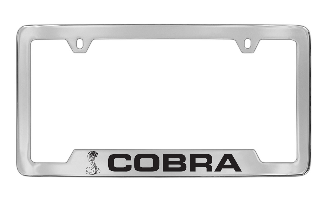 License Plate Frame - COBRA - Laser Etched Chrome Finish - StangStuff