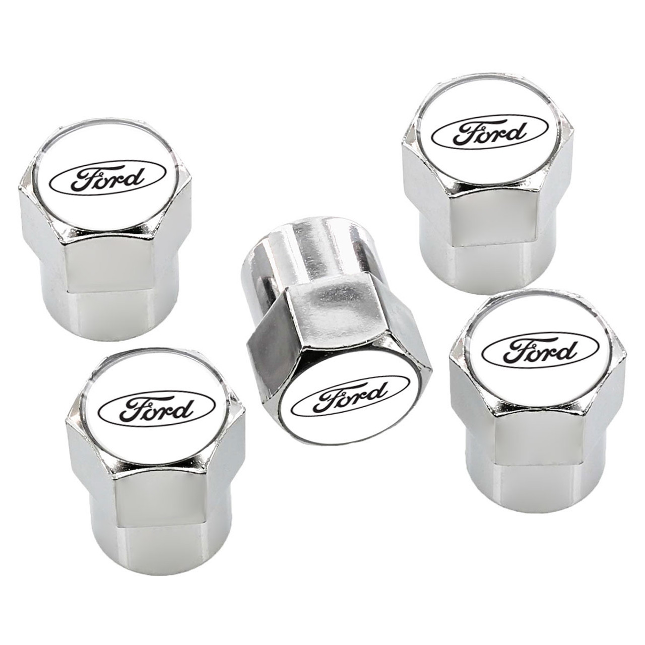 Valve Stem Caps with Ford Oval Logo - Set of 5 - StangStuff