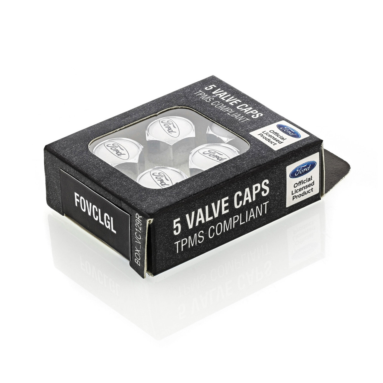 Valve Stem Caps with Ford Oval Logo - Set of 5 - StangStuff