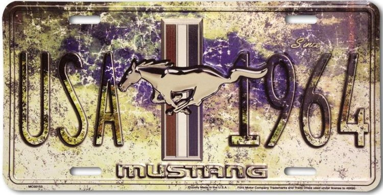 Ford Mustang USA SINCE 1964 Embossed License Plate - StangStuff