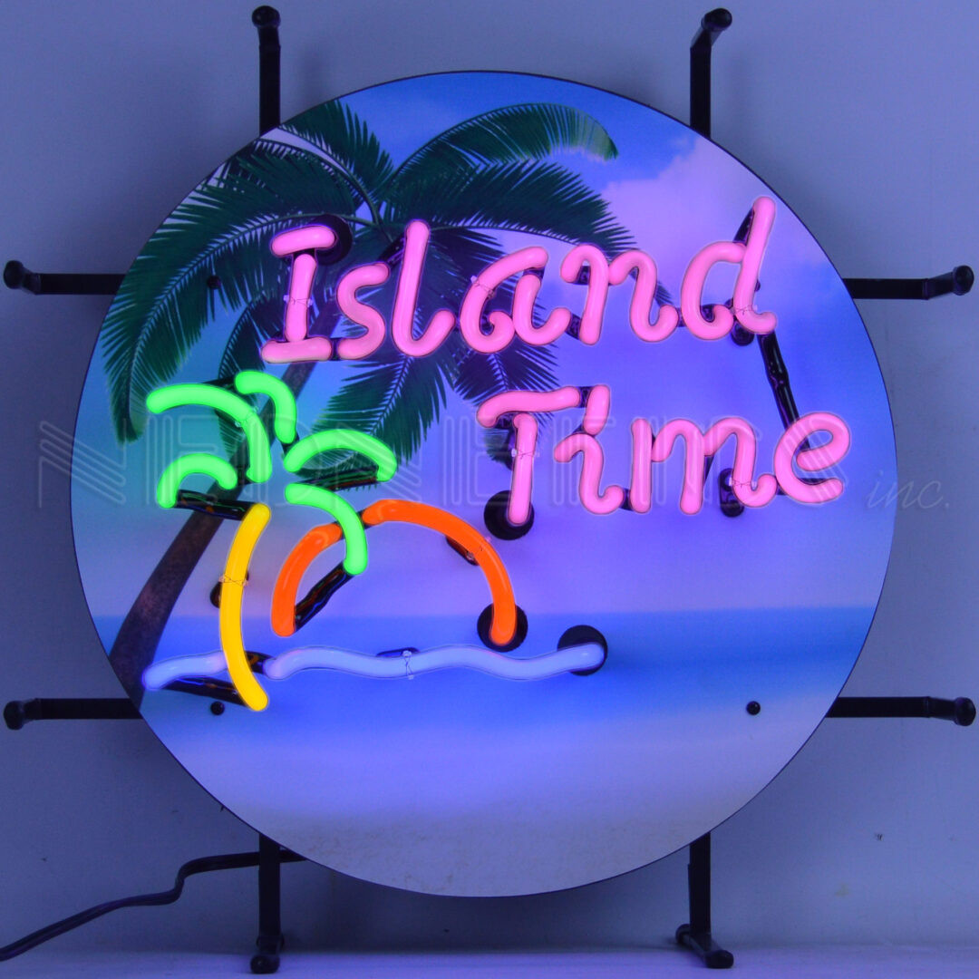 ISLAND TIME Premium Junior Neon Sign 17" 5SMLIT - StangStuff