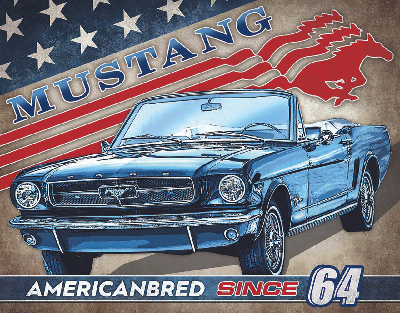 Ford Mustang American Bred Metal Sign - StangStuff