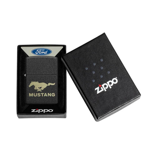 Mustang Engraved Gold Running Horse ZIPPO Lighter - StangStuff
