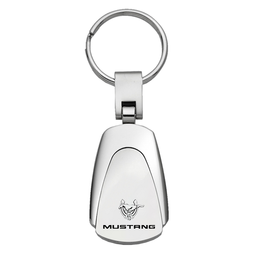Key Chain - Silver - Mustang 45 Years Logo Teardrop Fob - StangStuff