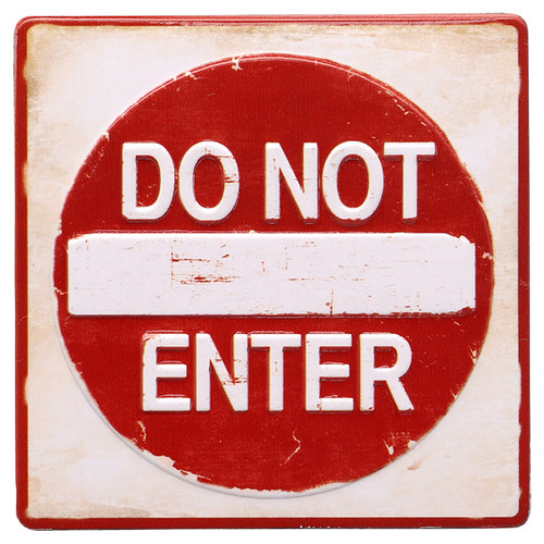 DO NOT ENTER Embossed Tin Magnet - StangStuff