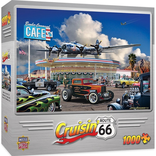 Puzzle - Crusin' Route 66 Bomber Command Cafe - 1000 Piece Mustang ...