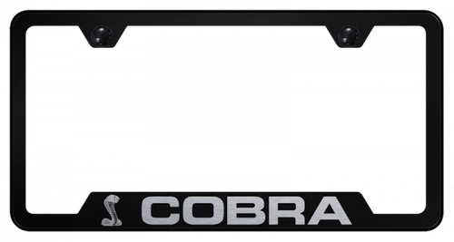 License Plate Frame - COBRA - Laser Etched Black - StangStuff