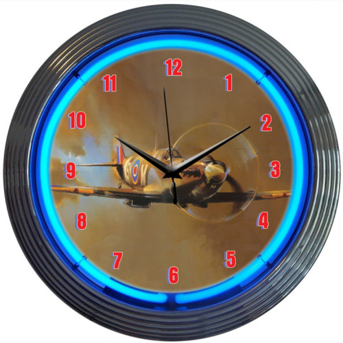 Neon Clock - Spitfire Warbird 15" 8SPITF - StangStuff
