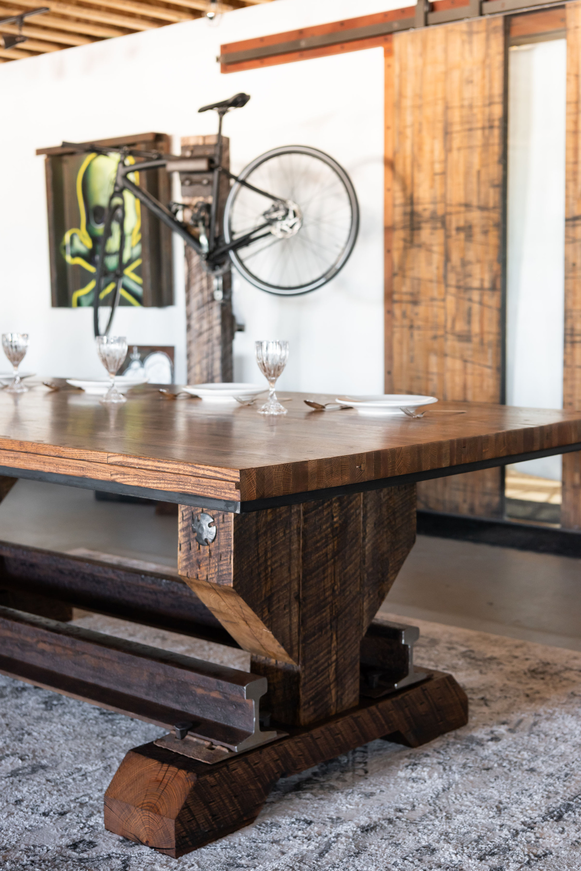 Double Trestle Dining Table - Rail Yard Studios