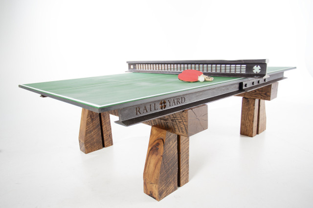 Custom Ping Pong Table Design from Reclaimed Wood and Steel