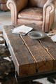 Low ProfileTimber Coffee Table with Steel Legs