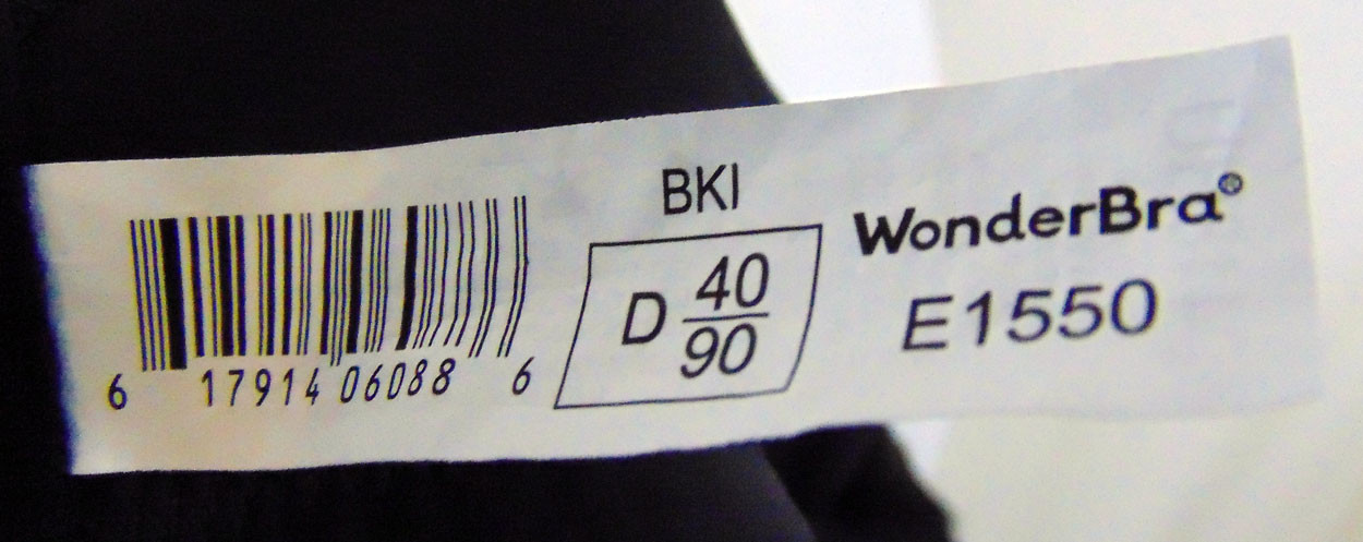 Wonderbra Black Bra E1550 - Size 40D (NEW) | Onestop-Thriftshop ...