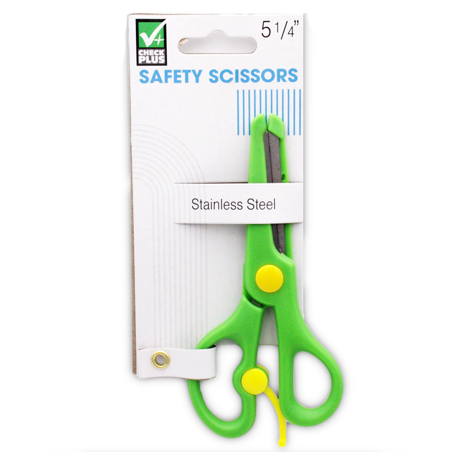 CHECK PLUS SAFETY SCISSORS 5.25IN ASTED - SB Distribution Ltd.