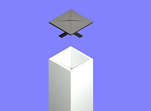 4" Square Light Pole Top Cap- Black Plastic - SB Distribution Ltd.