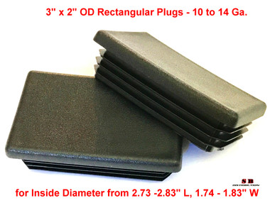 Caplugs Plastic Plug for Rectangular Tubing. RER-2X3-10-14, PE-LD, Hole ...
