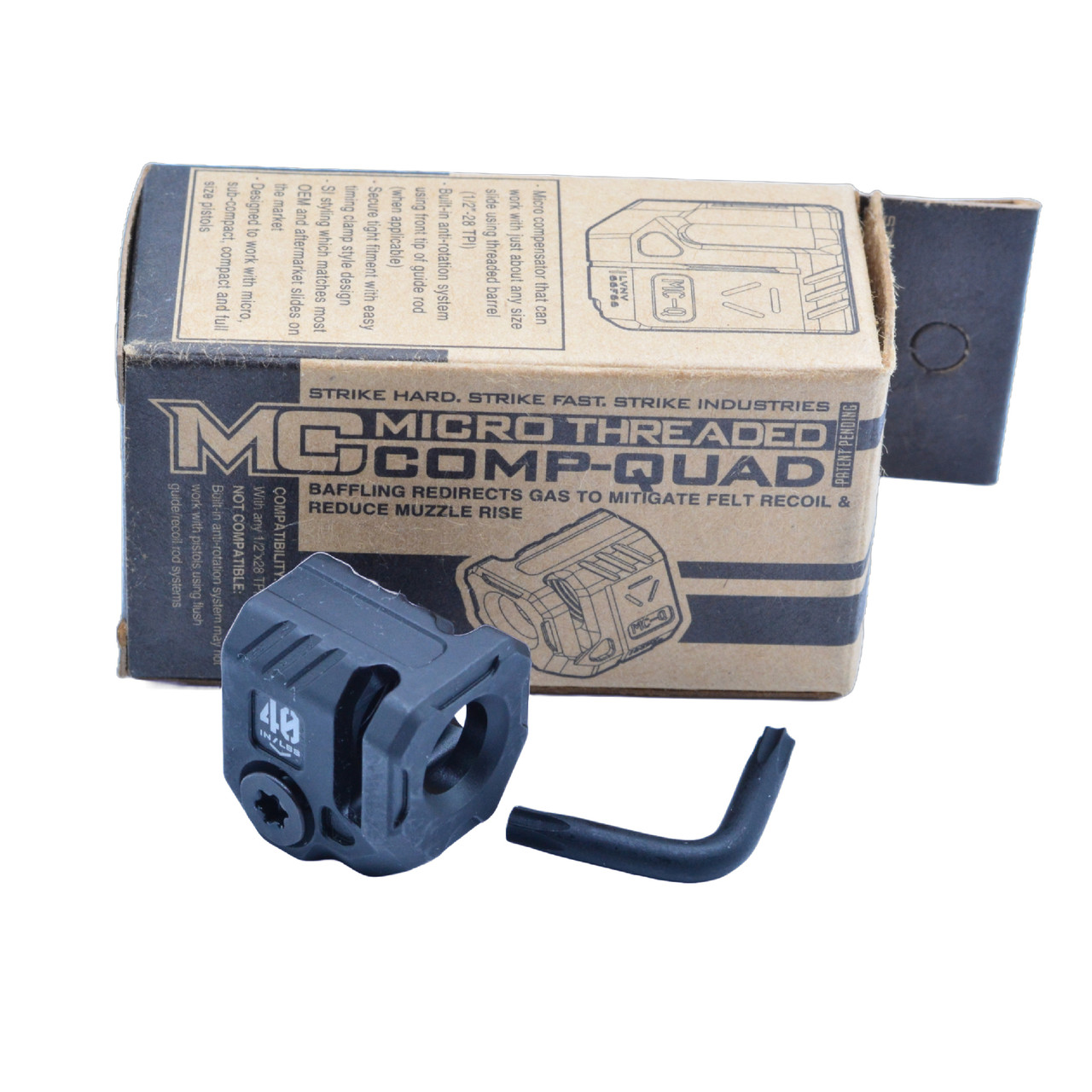 Strike Industries QUAD Micro Pistol Compensator for 1/2"-28 Barrel (9mm ...