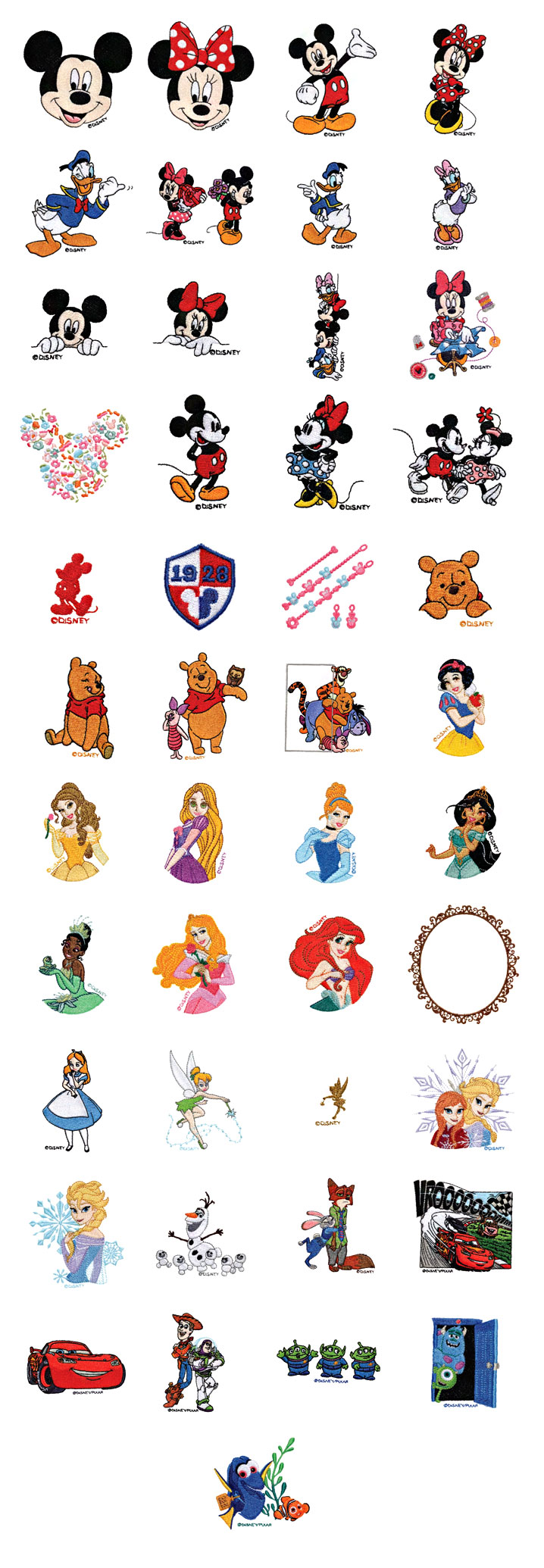 Brother Innovis NS1750D Built-In Disney Designs Enlarged