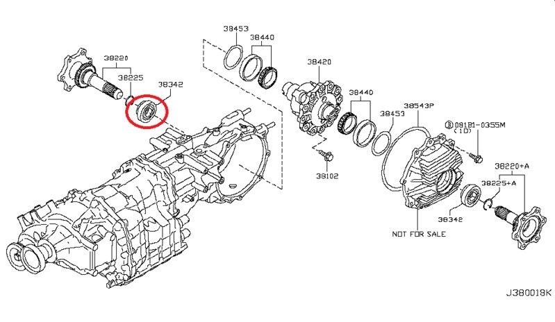 OEM Nissan Rear Differential Pinion Axle Seal (R35 GT-R)