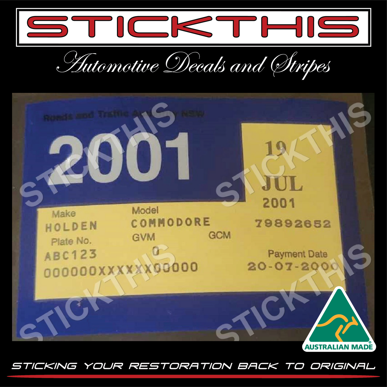 Registration Labels - NSW - Page 1 - STICKTHIS Automotive Decals and ...