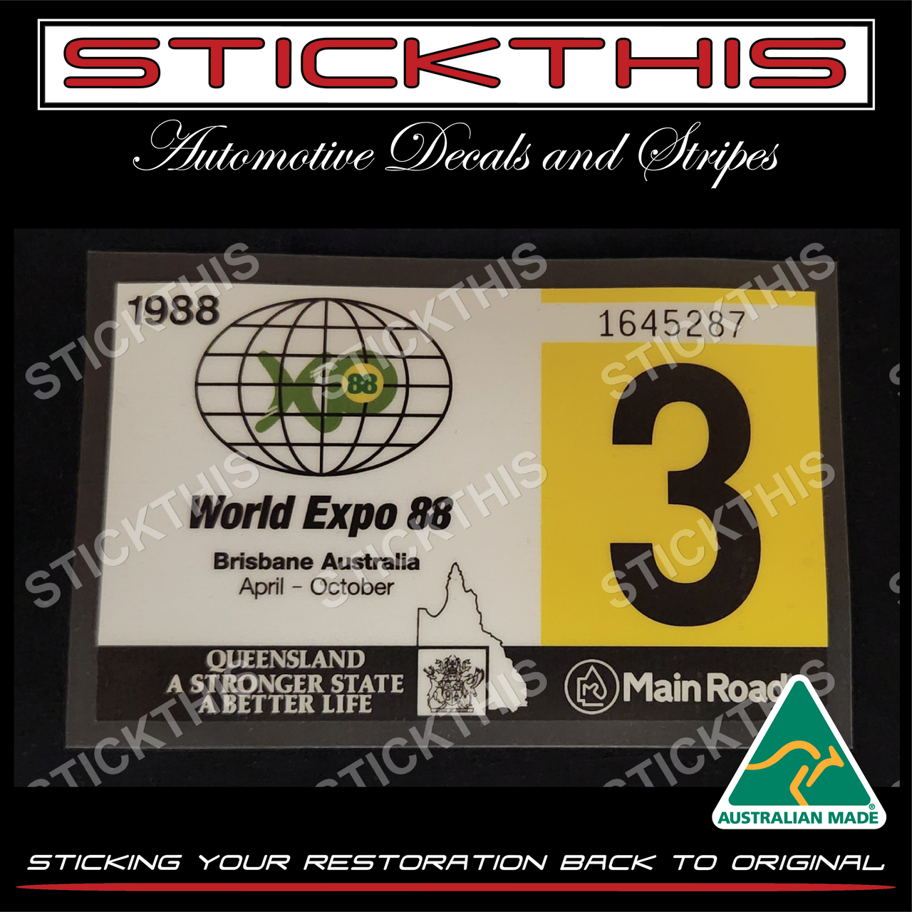 Registration Labels - Page 1 - STICKTHIS Automotive Decals and Stripes
