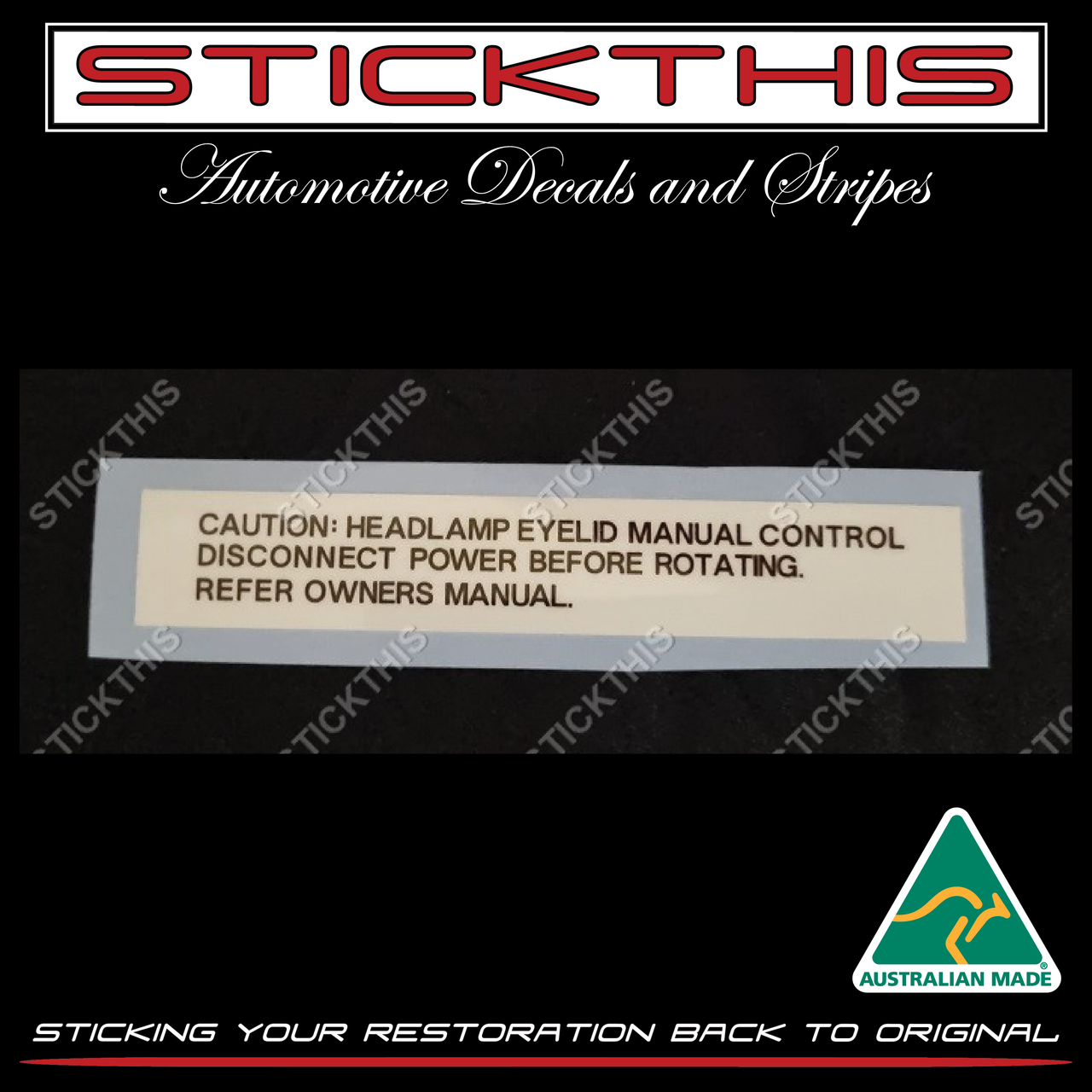 VL Calais Headlight Eyelid Decal - STICKTHIS Automotive Decals and Stripes