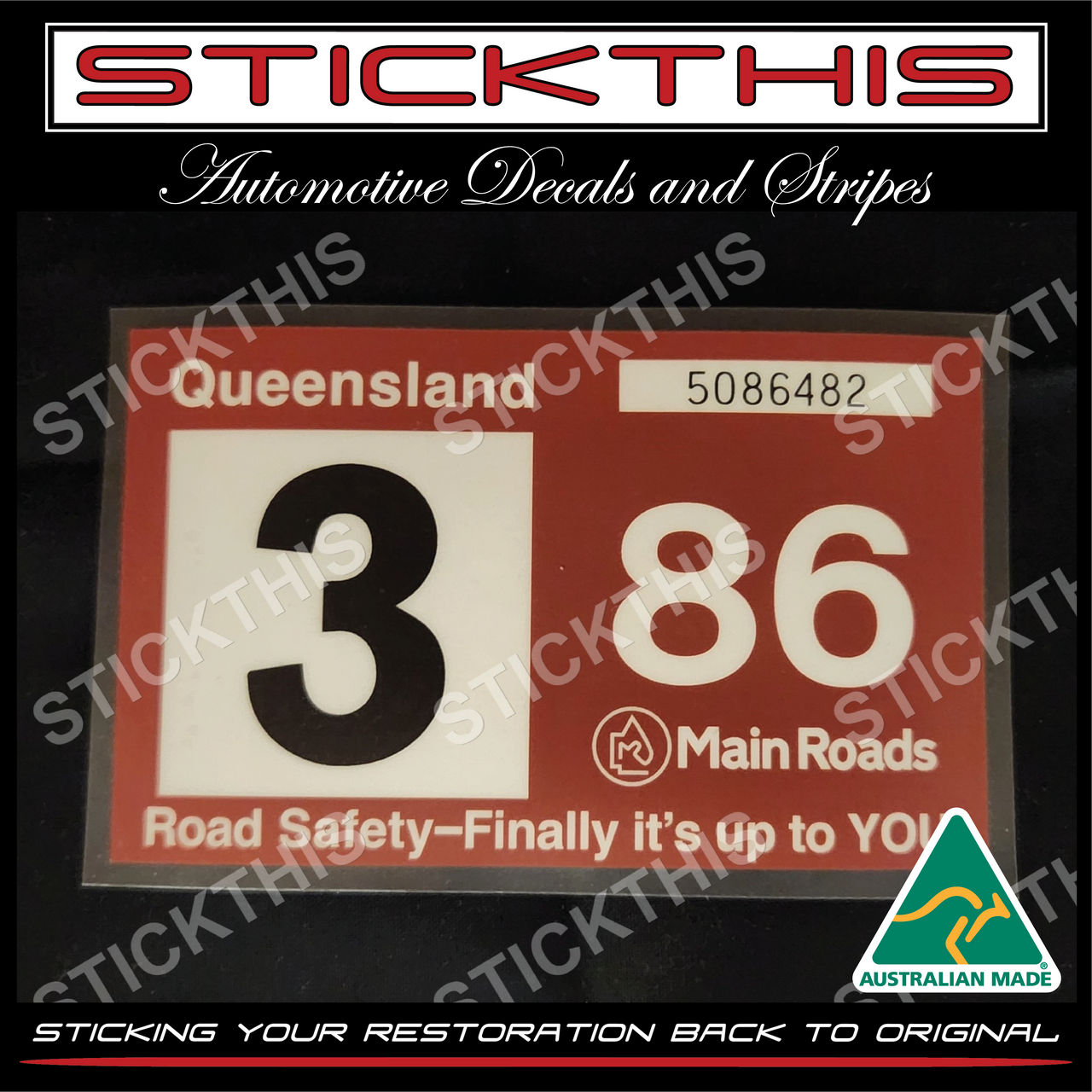 Reproduced QLD Registration Rego Label 1986 January - July - STICKTHIS ...