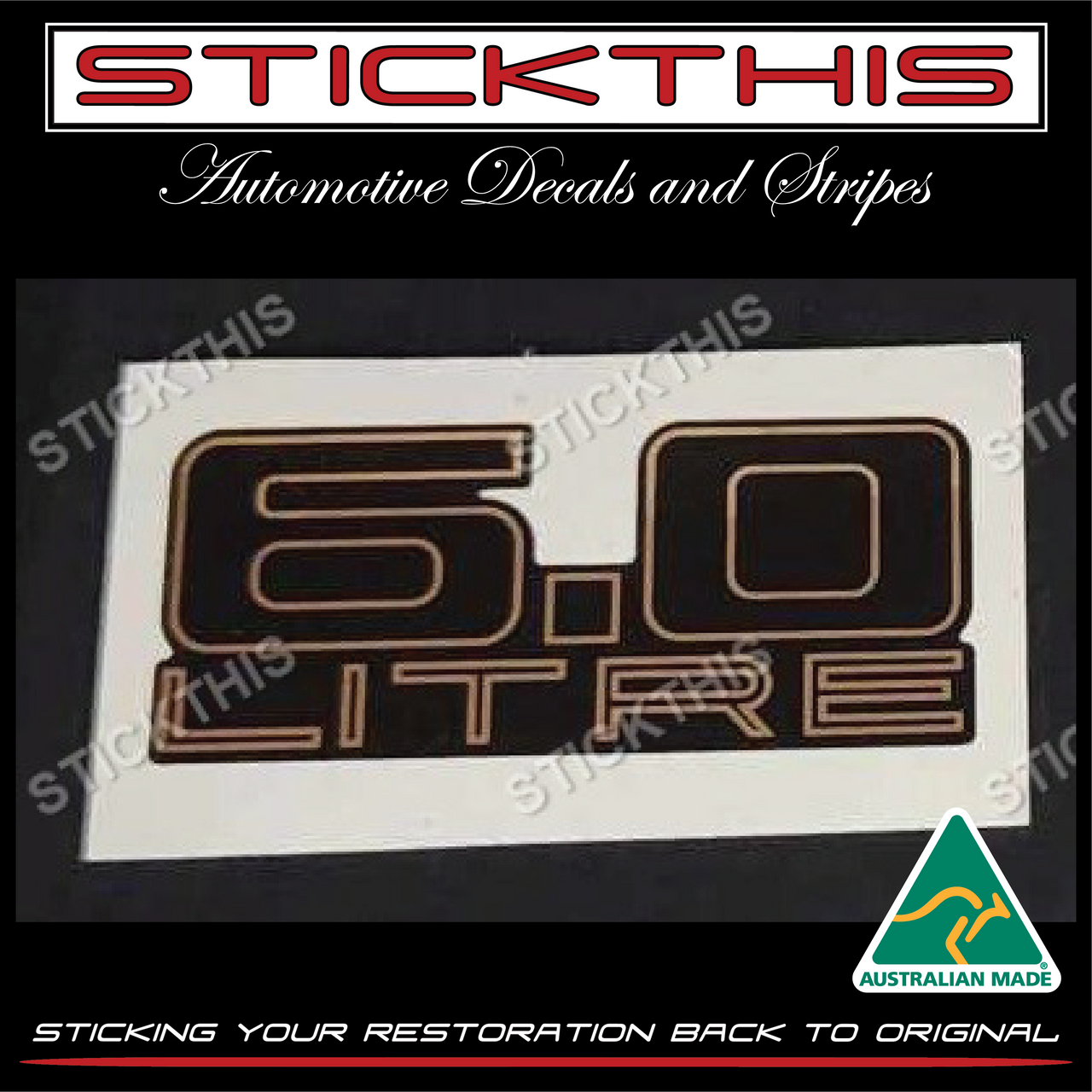 Boot Badge V8 6.0 Litre (LS2, L77, L98) - Flat Decal - STICKTHIS ...