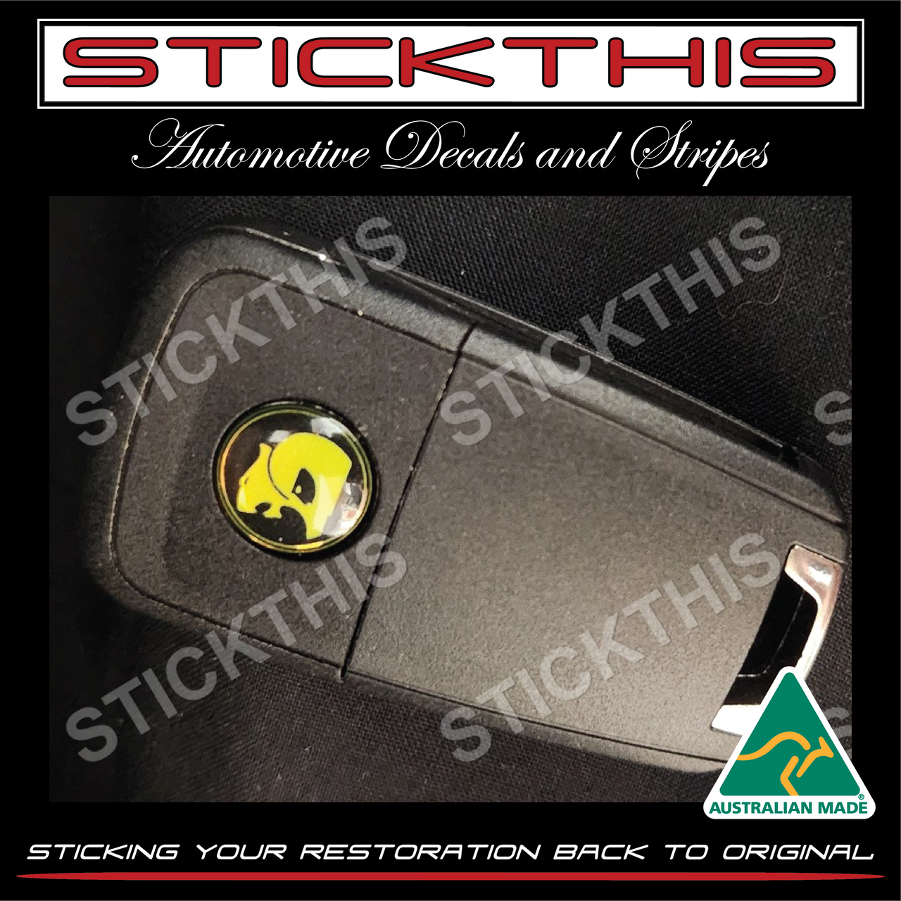Remote Key Flip Fob Badge/Decal - For HSV VF - Pink/Chrome - STICKTHIS ...