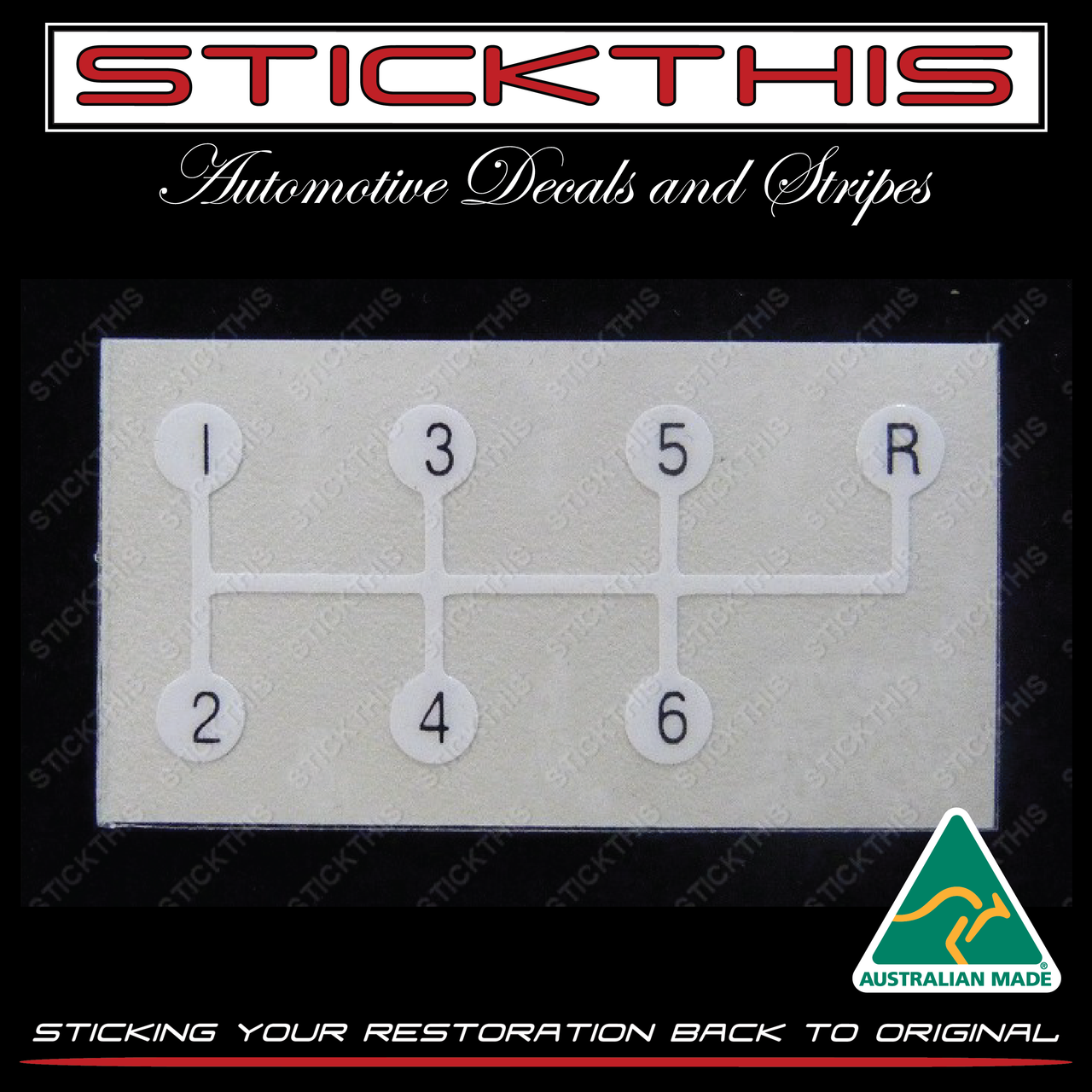 Shift Pattern Console HK HT HG - 6 Speed - STICKTHIS Automotive Decals ...