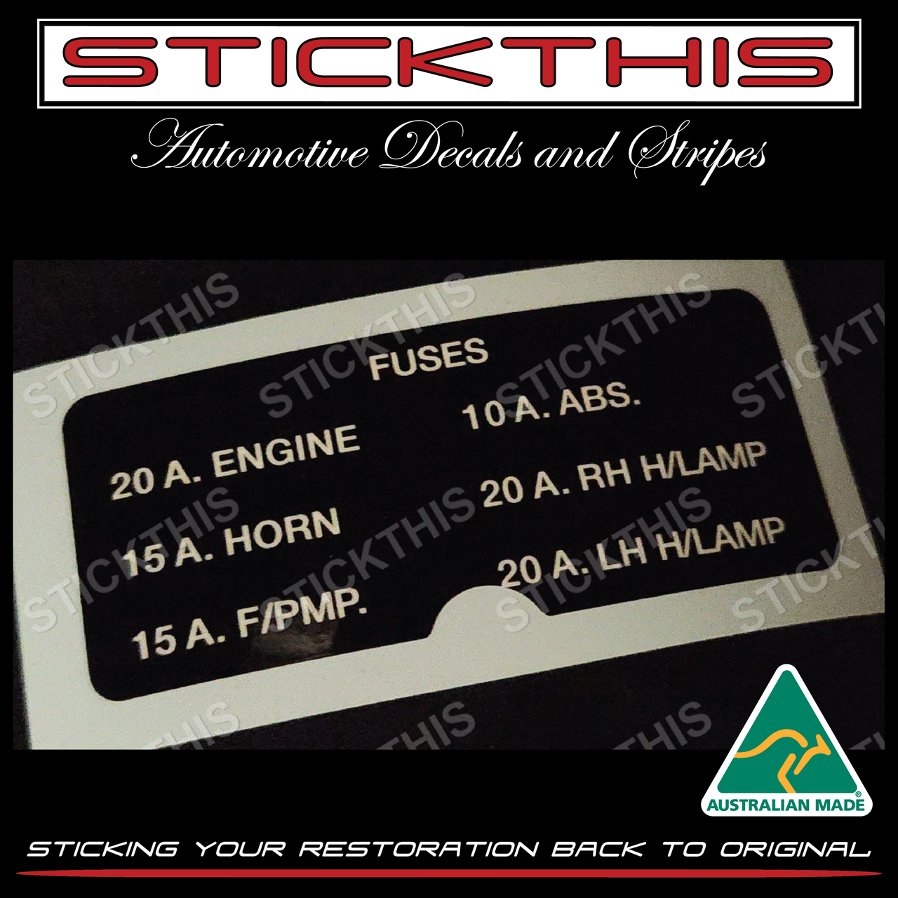 Engine Bay Fuse Panel Cover Decal 92044943 - VR - STICKTHIS Automotive ...