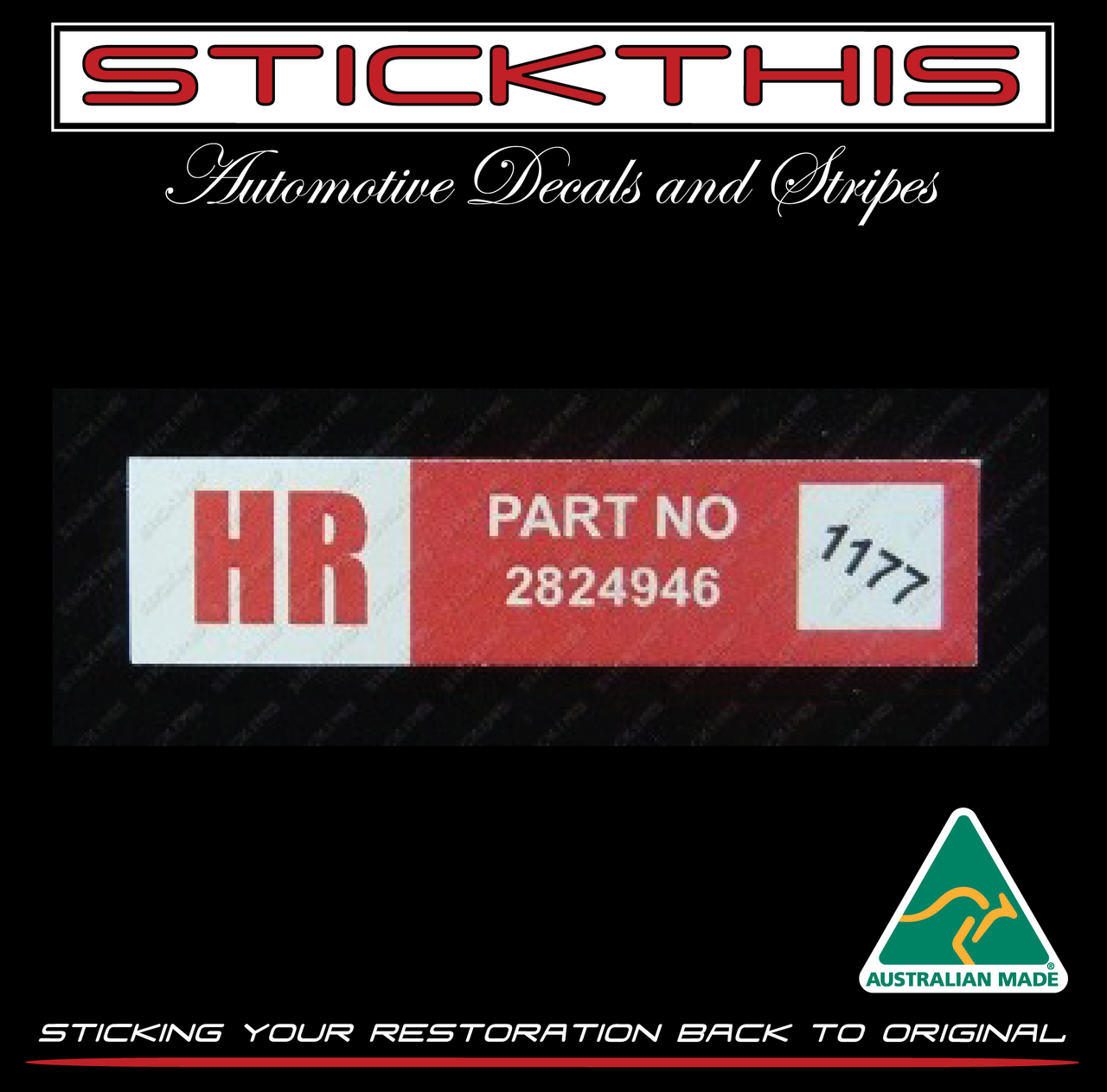 Wiper Motor Decal - Torana LH LX and UC (Preslite) - STICKTHIS ...