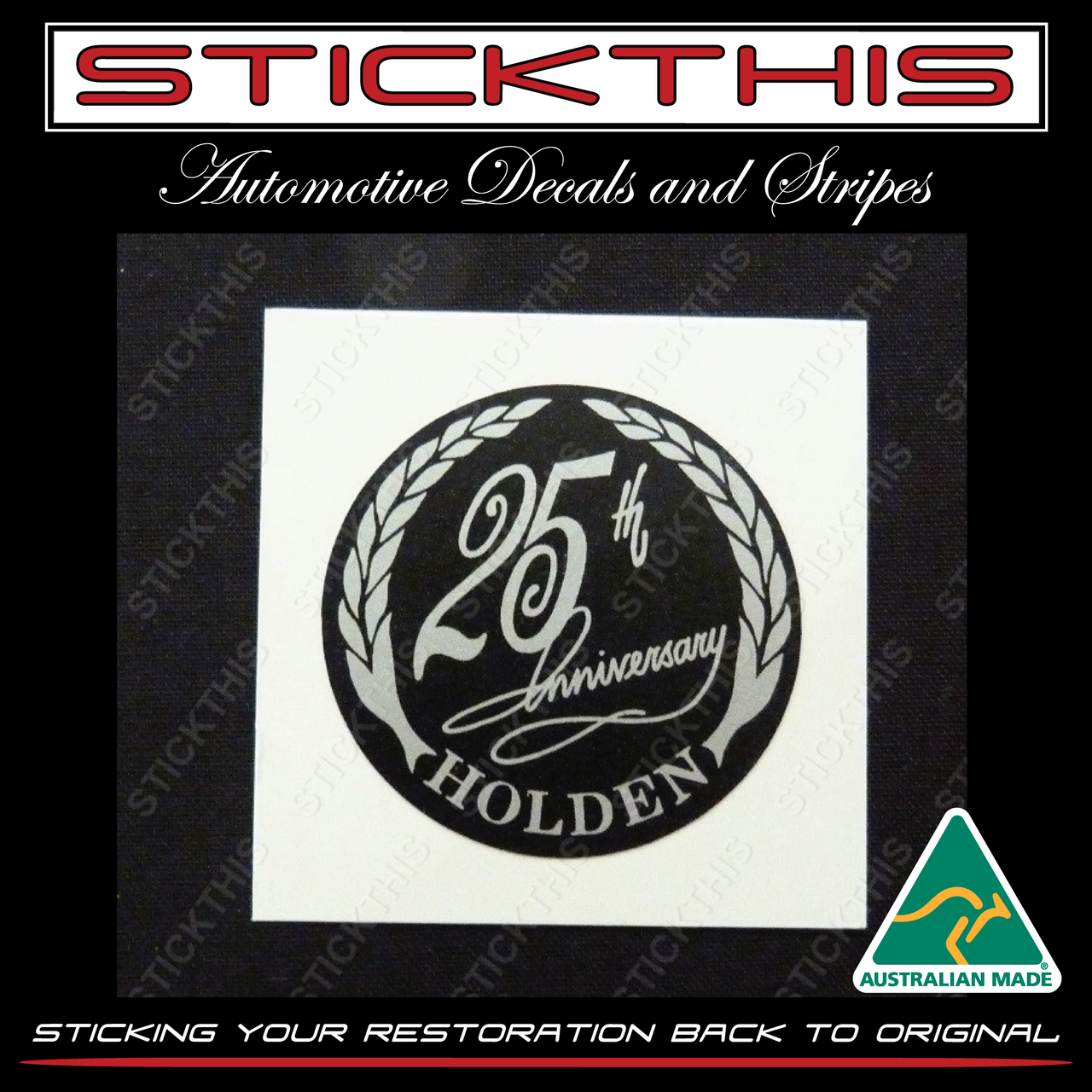 25th Anniversary HQ Badge Decal - STICKTHIS Automotive Decals and Stripes