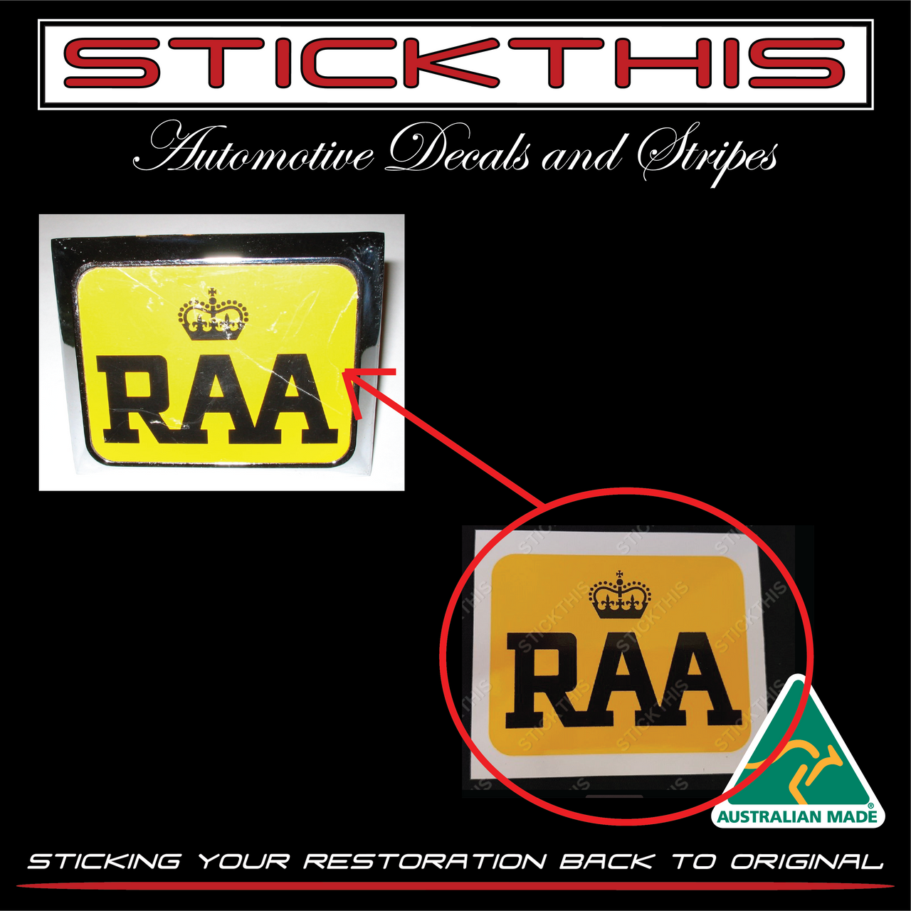 RAA Decal - Royal Automobile Association South Australia 70/80's (Fits ...