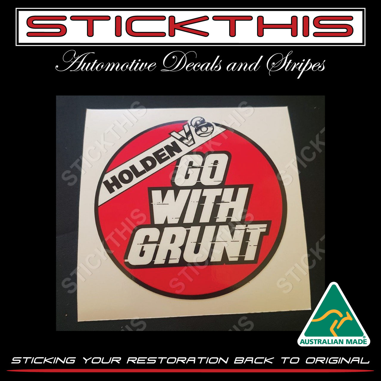 Holden V8 Go With Grunt Decal - 70's and 80's - STICKTHIS Automotive ...