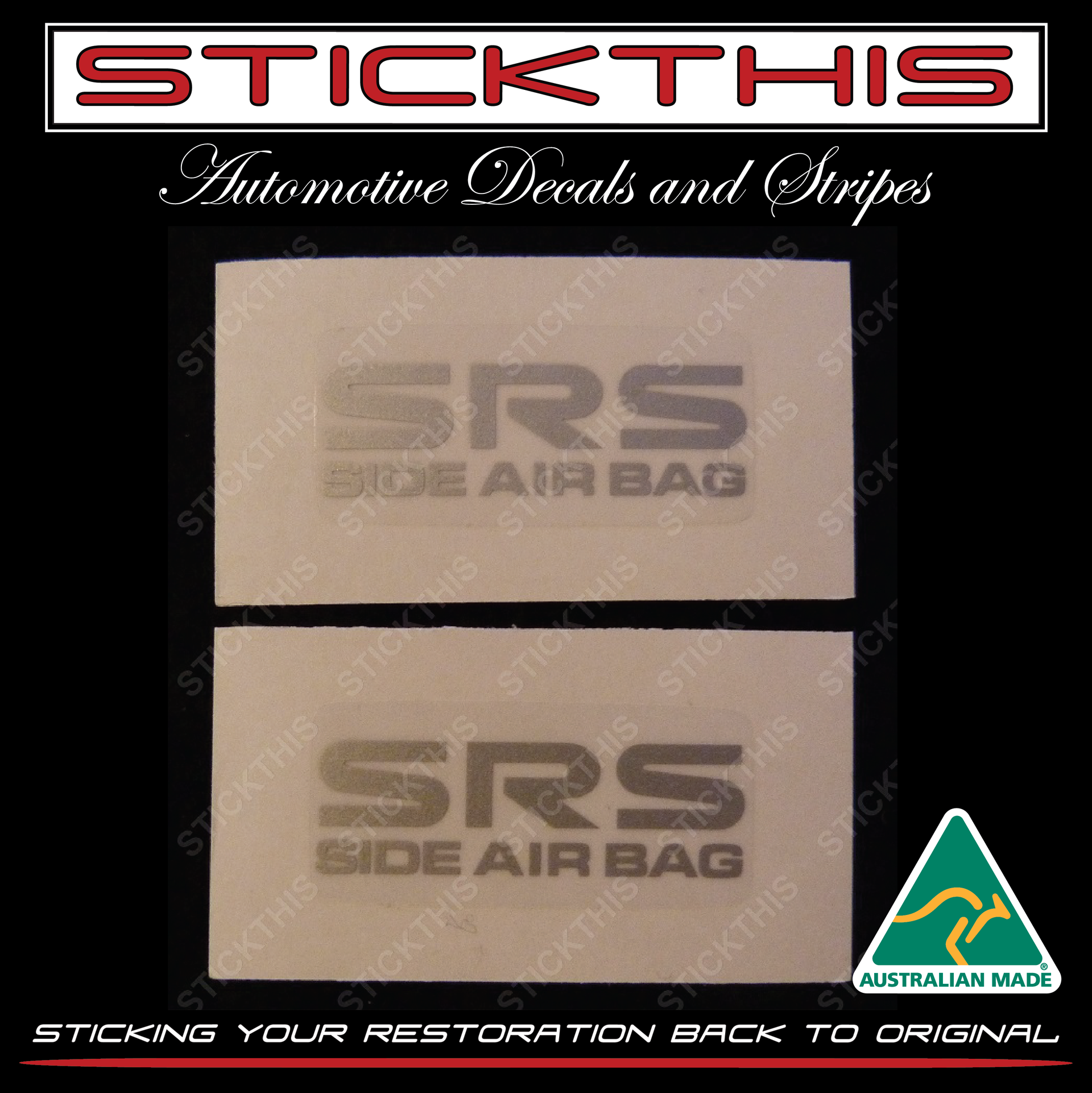 SRS Side Air Bag, Pillar Decal - VT VX VY VZ - x2 - STICKTHIS ...