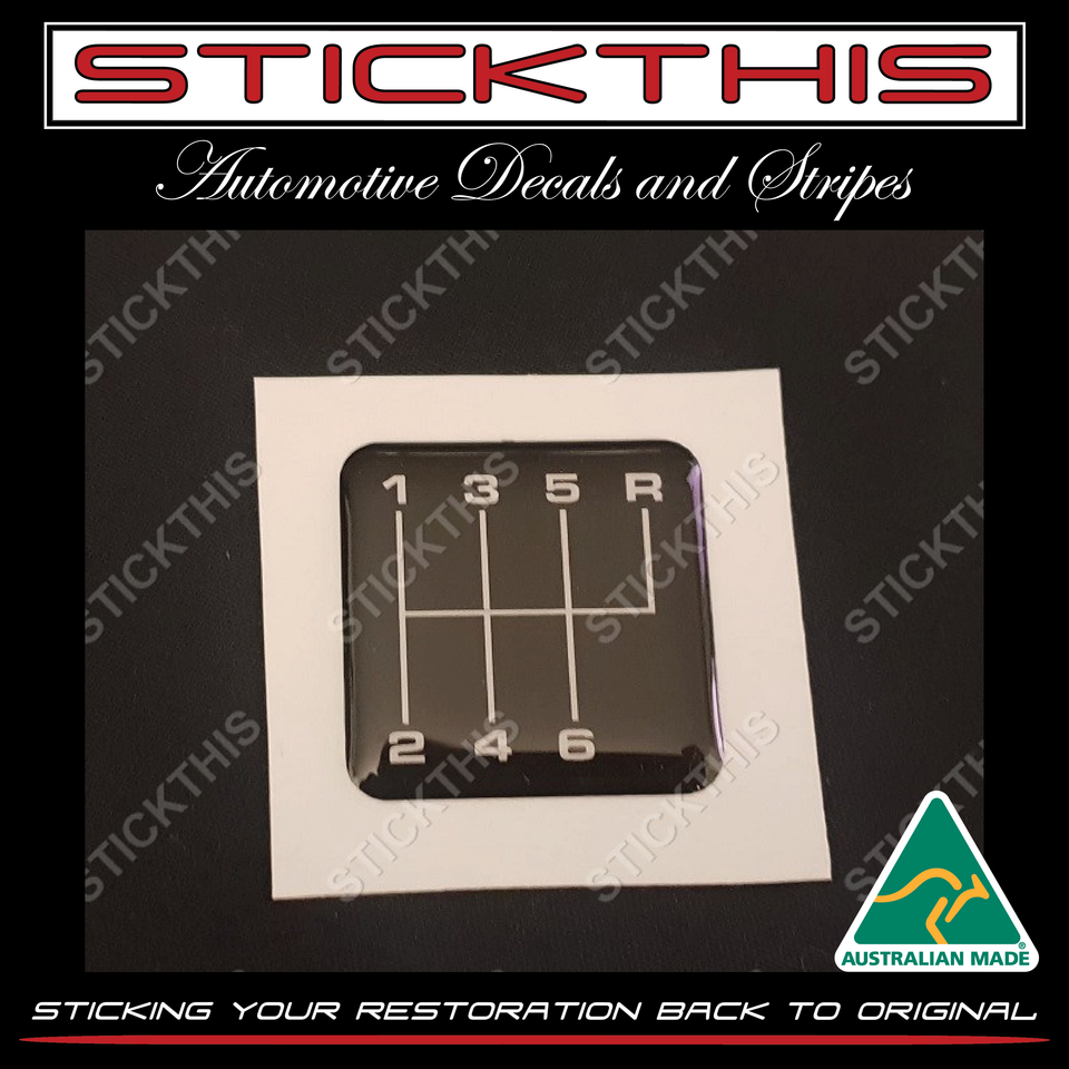 VL Shift Pattern Console Badge - 6 Speed - STICKTHIS Automotive Decals ...